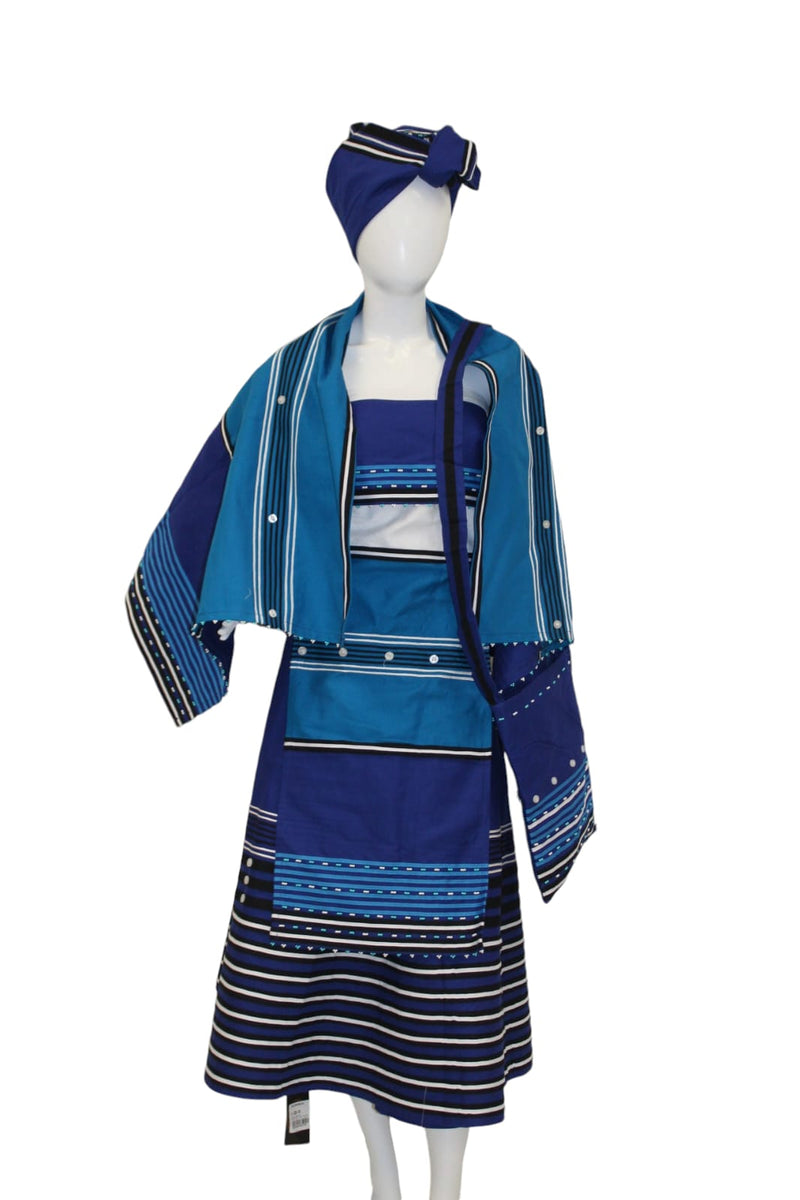 Ladies Traditional 5pc Umbhaco Set With Wrap Skirt,Incebetha,Ibhayi,Ba ...
