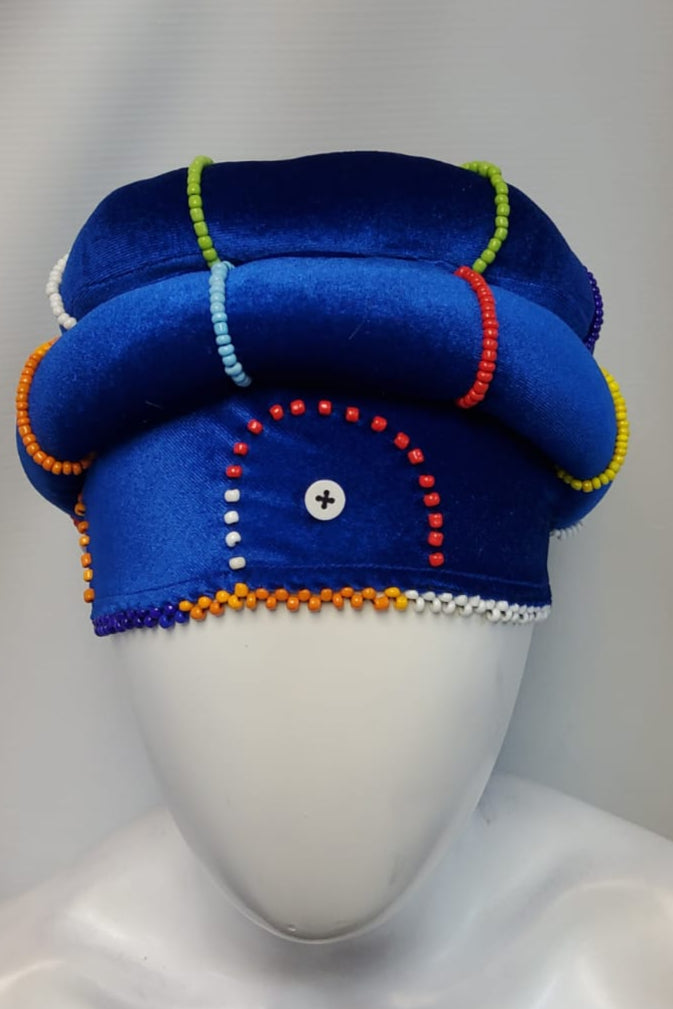 Ladies Traditional Already Made Doek -Blue – ZE Africa