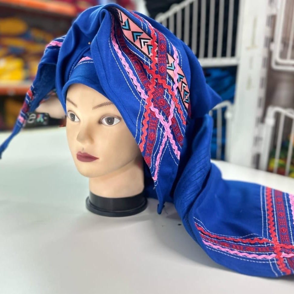 Ladies Traditional Triangle Doek-Blue – ZE Africa